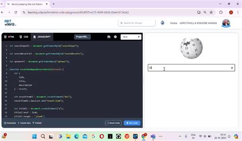 Created A Wikipedia Search Application Using Html Css Javascript Upputholla Kishore Nanda