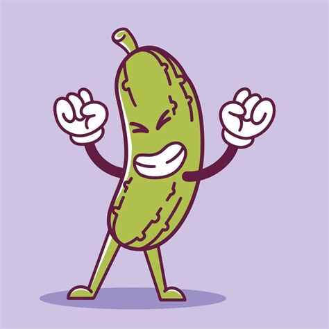 Cute Hand Drawn Pickle Mascot Illustration 49529525 Vector Art At Vecteezy