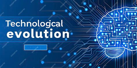 A Banner With The Text Technological Evolution And An Illustration Of A