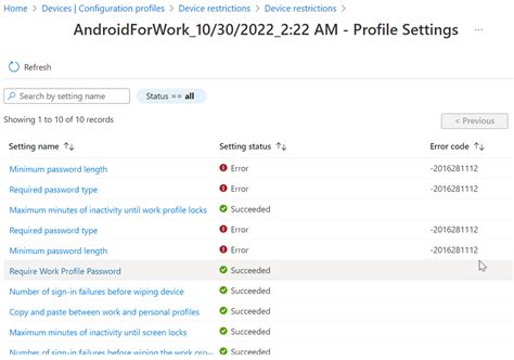 For Password Or Pin Ext On Android 10 Byod Not Working R Intune