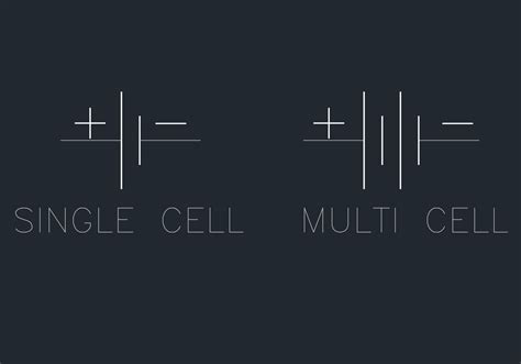 Battery Schematic Symbol Cad Dwg Power Source Set