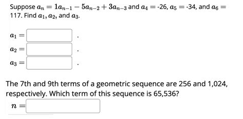 Solved Suppose An 1an15an2 3an3 And A4 26 A5 34 And Chegg Com