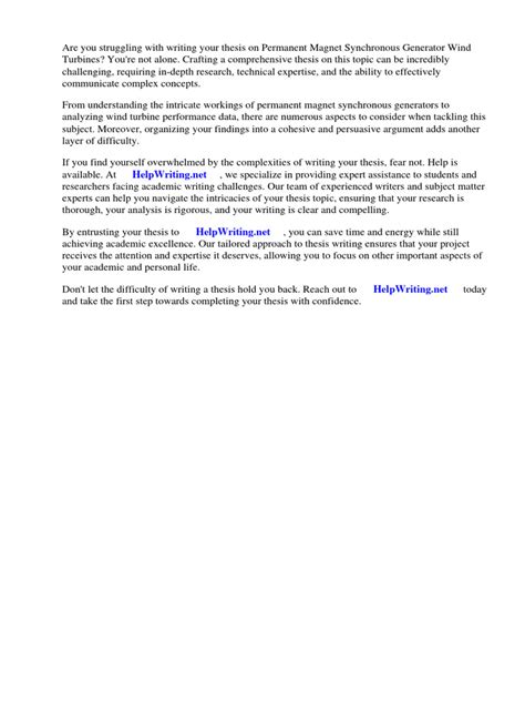 Permanent Magnet Synchronous Generator Wind Turbine Thesis Pdf Electric Motor Electric
