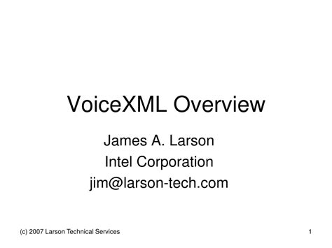ppt voicexml overview powerpoint presentation free download id 9178375