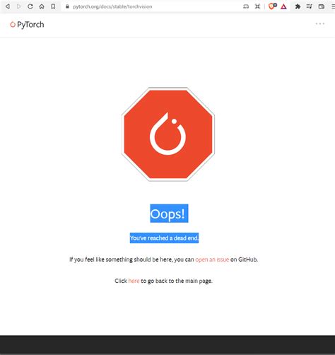 Torchvision Doc Link Broken · Issue 934 · Pytorch · Github