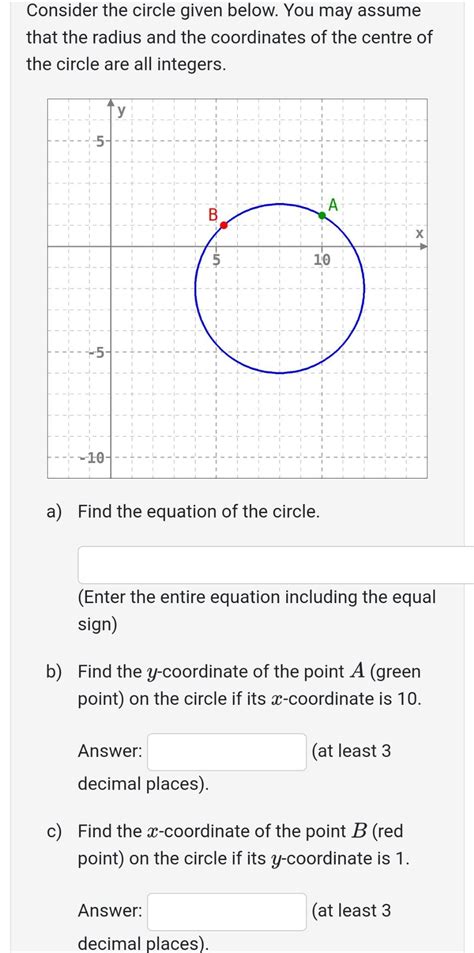 Solved Consider The Circle Given Below You May Assume That Chegg