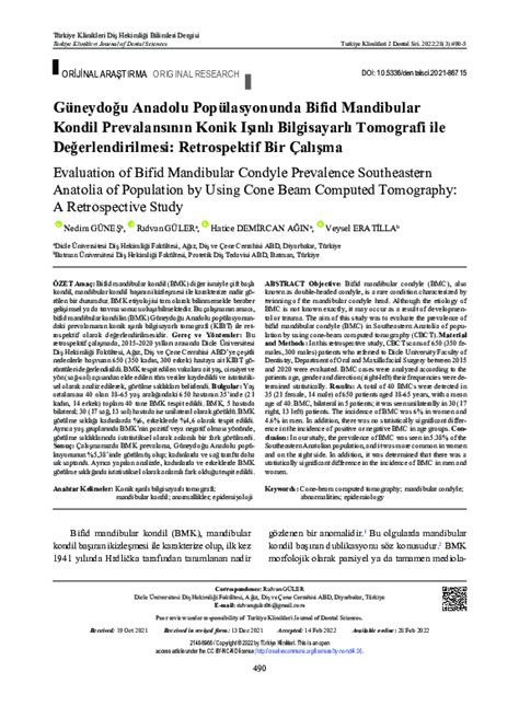 Pdf Evaluation Of Bifid Mandibular Condyle Prevalence Southeastern