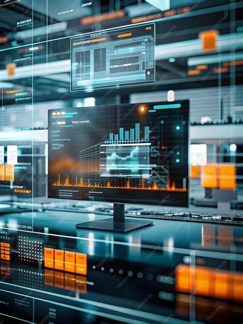 A Computer Monitor In A Server Room Displays Graphs And Data Visualizations Additional Screens