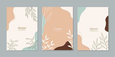 Notebook Cover Design With Floral Pattern Abstract Retro Botanical Background Size A4 For