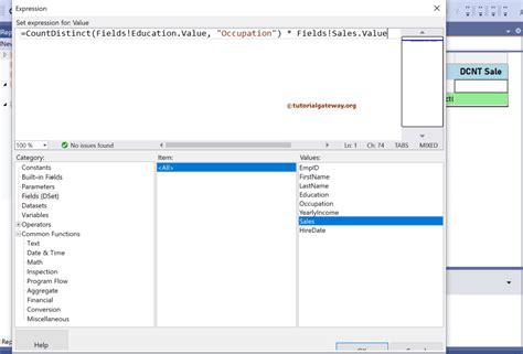 SSRS CountDistinct Function