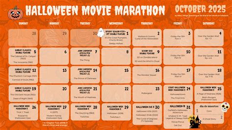 Its Time My 2025 Halloween Movie Marathon Calendar Is Here