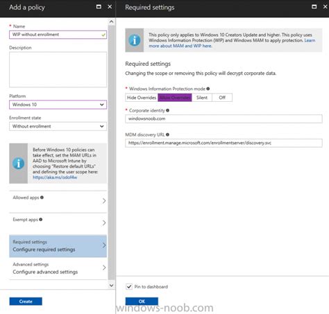 Using Intune To Enable WIP To Protect Enterprise Data On Windows Devices MAM WE Microsoft