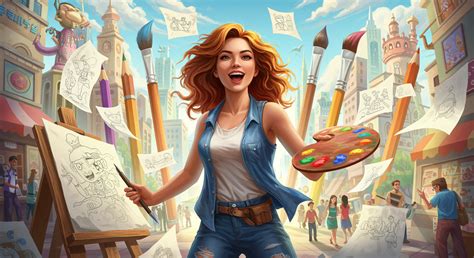 Girl Drawing Base Female