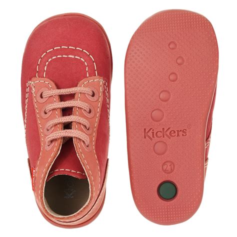 Детски боти от естествена кожа с връзки розови Market Dir Bg