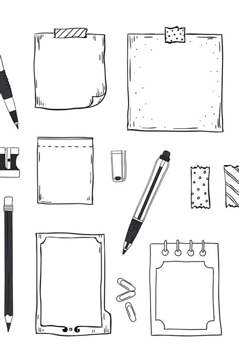 Doodle Notes Diary Notebook And Paper Sheets With Pin Pen P