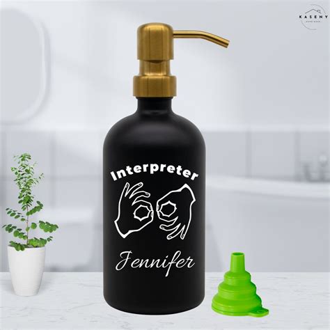 Gift For Interpreter Custom Sign Language On Glass Bottle Perfect