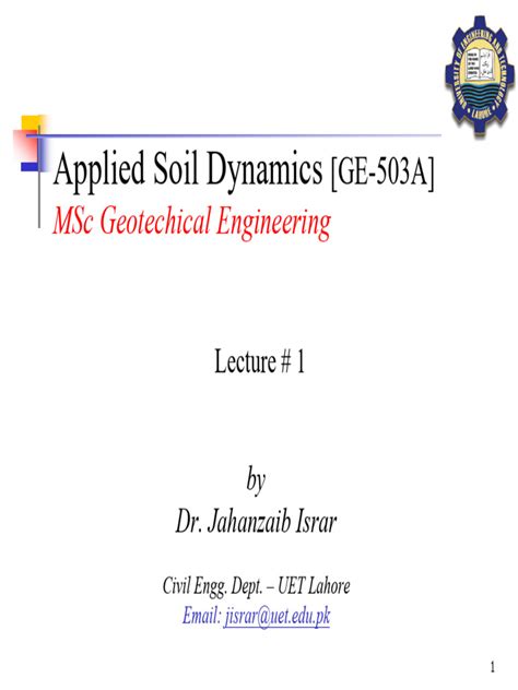 Lecture 1 Pdf Earthquake Engineering Geotechnical Engineering