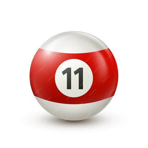 Premium Vector Billiard Red Pool Ball With Number 11 Snooker Or