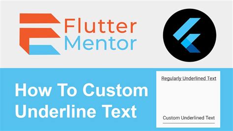 Flutter How To Add A Custom Underline To Text With Space Youtube