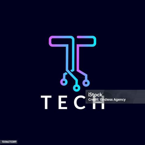 Moren T 창조적 인 편지 기술 아이콘 기술 전선 로고 디자인 로고에 대한 스톡 벡터 아트 및 기타 이미지 로고 알파벳