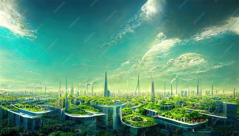Premium Photo Utopian Civilisation Utopic City Future Of Humanity