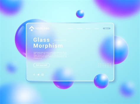 Premium Vector 3d Render Glassy Gradient Background Modern Glass Morphism
