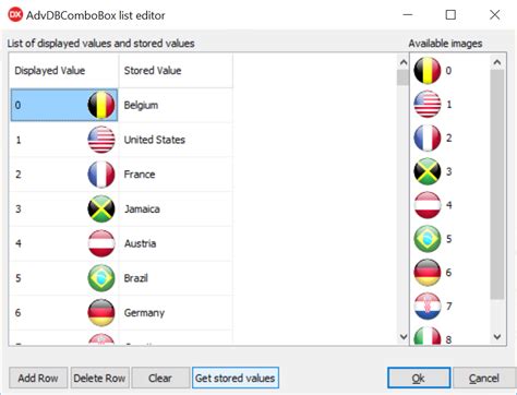 Tadvdbcombobox Db Aware Combobox With Attached Label With Different Display Values From Actual