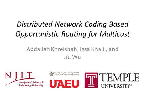 Ppt Distributed Network Coding Based Opportunistic Routing For