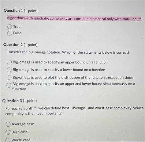 solved question 1 1 ﻿point algorithms with quadratic