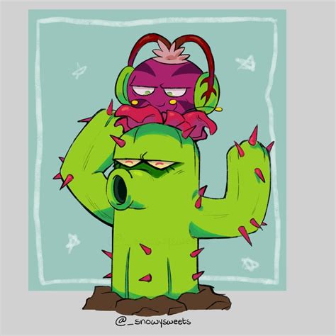 Cactus And Phat Beet Plants Vs Zombies And More Drawn By Snowysweets Danbooru