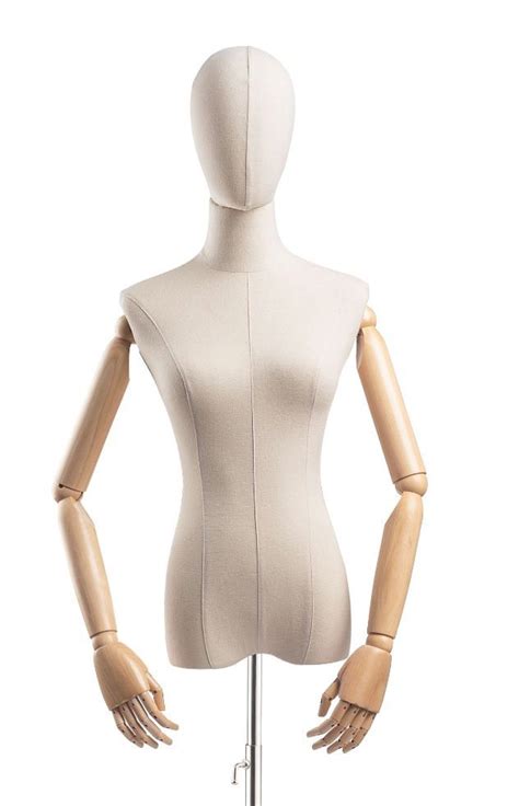 Articulated Form Female Display Dress Form On Wood Flat Base Dfa W