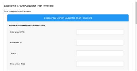 Exponential Growth Calculator High Precision