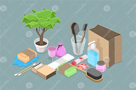 3d Isometric Flat Vector Illustration Of Sustainable Zero Waste