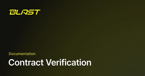 contract verification blast developer documentation