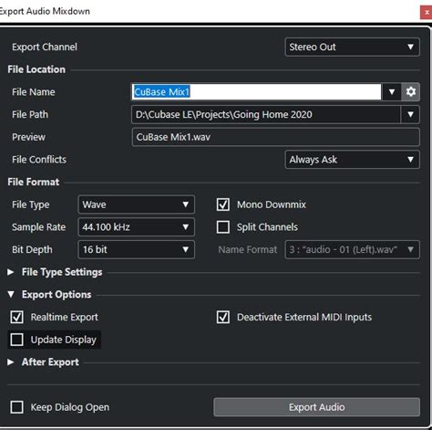 No Sound On Exporting Audio Mixdown Cubase Steinberg Forums