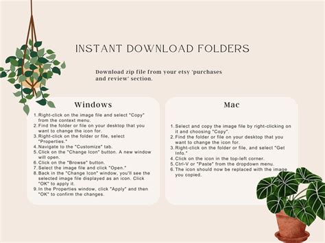 Bundle Desktop Wallpaper Organizer And Matching Folders Plant Themed
