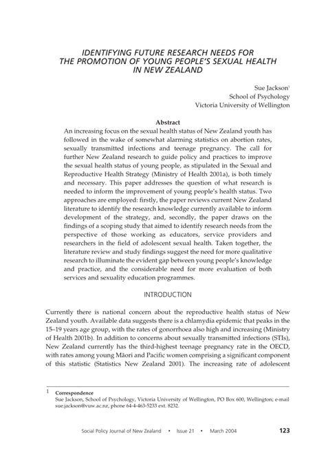 Pdf Identifying Future Research Needs For The Promotion Of Young