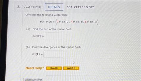 Solved 2 0 2 Points Consider The Following Vector Chegg Com