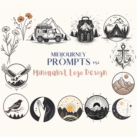 Midjourney Prompts For Logo Design Ai Guide Minimalist Etsy