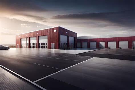 Premium AI Image A Rendering Of A Building With A Red Roof