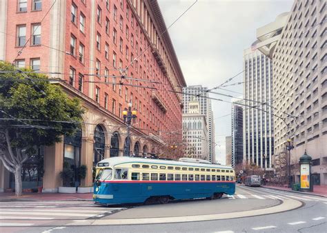 San Francisco Streetcar Poster Picture Metal Print Paint By