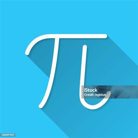 원주율 파란색 배경아이콘 긴 그림자가 있는 플랫 디자인 파이 숫자에 대한 스톡 벡터 아트 및 기타 이미지 파이 숫자 상징 3차원 형태 Istock