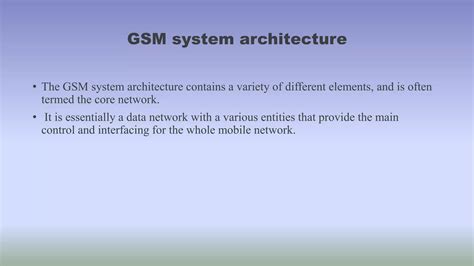 GSM ARCHITECTURE Mobile Communication Pptx