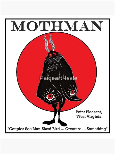 Mothman Character Poster Poster For Sale By Paigeart4sale Redbubble