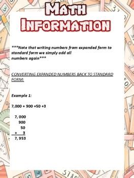Expanded Notation 2 Writing Numbers From Expanded Form To Standard Form