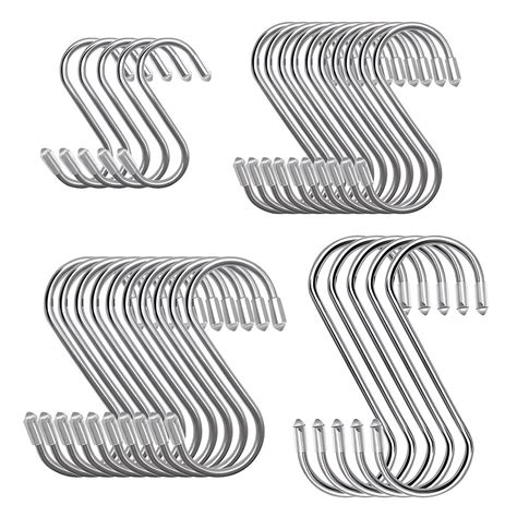 S Hooks For Hanging 30 Steel S Shaped Hooks Space Save 4 Sizes Shop Today Get It