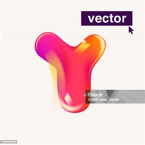 문자 Y 로고 만화 풍선 스타일의 현실적인 3d 디자인 벡터 그림입니다 알파벳에 대한 스톡 벡터 아트 및 기타 이미지 알파벳 3차원 형태 귀여운 Istock
