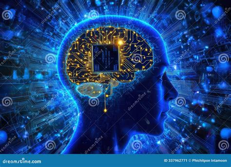 Brain With Neuralink Chip In A Dynamic Digital Environment Ai And