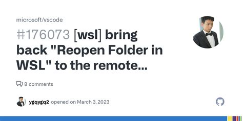 Wsl Bring Back Reopen Folder In Wsl To The Remote Menu · Issue 176073 · Microsoftvscode