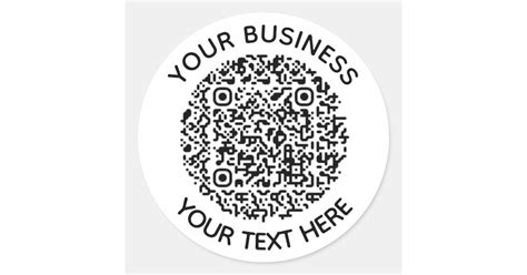 Add Your Own Round Qr Code Text Scan Minimal Classic Round Sticker Zazzle
